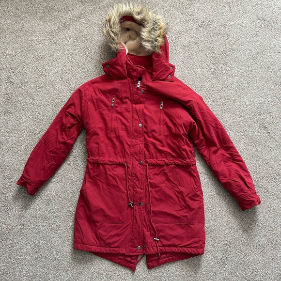 Koton | Jackets & Coats | Ol By Koton Hooded Red Parka Coatjacket ...